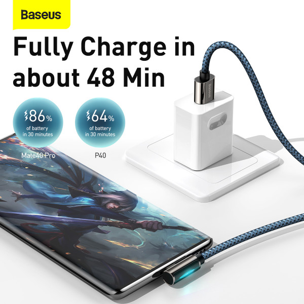 Кабель Baseus Legend Series Fast Charging Data Cable USB to Type-C 66W 11V 6A 1m Синій